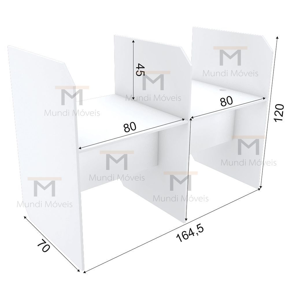 ESTAÇÃO DE TRABLHO DUPLO M287.B (LOJA, ATENDIMENTO) - Mundi Móveis